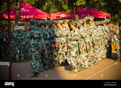 Hunan University Of Science And Technology Military Training Military Training Hi Res Stock