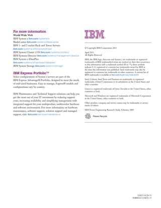 IBM System X Family Brochure PDF