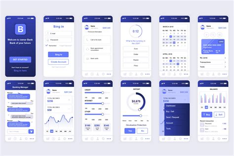 网上银行app应用用户界面设计ui套件 Banking Mobile App Ui Kit 16图库素材网