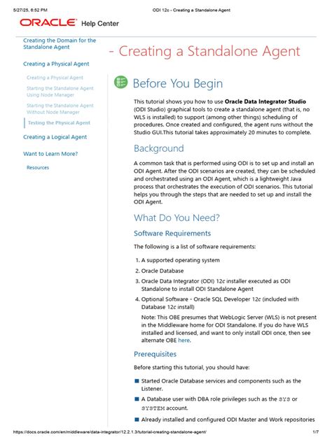 Odi 12c Creating A Standalone Agent Pdf Databases Network Topology