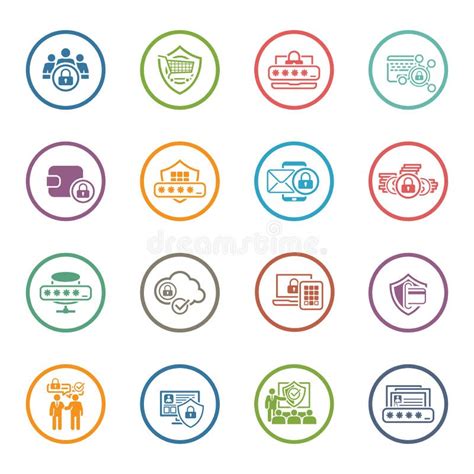 Flat Design Protection And Security Icons Set Stock Vector Illustration Of Deal Global 69176877