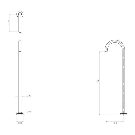 Axus Pin Freestanding Bath Spout Streamline Products