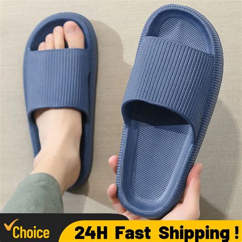 Шлепанцы для мужчин и женщин Нескользящие сандалии на толстой подошве мягкие для пляжа для