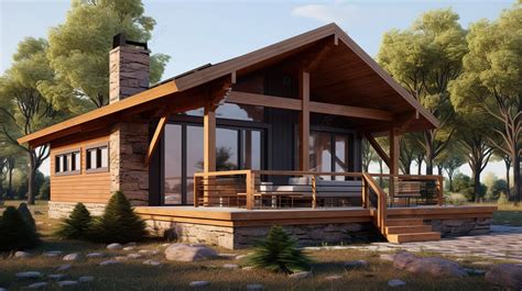 전면 외관에 테라스가 있는 오두막의 3d 묘사 전통 가옥 나무 오두막 시골집 배경 일러스트 및 사진 무료 다운로드 Pngtree