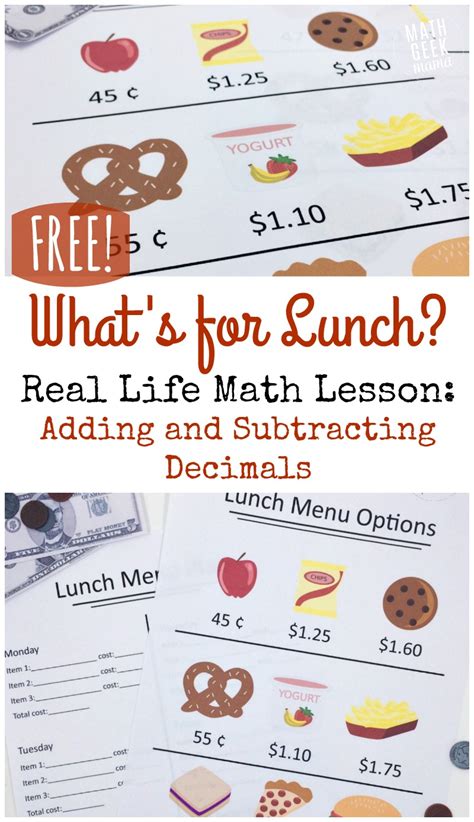 Real Life Adding And Subtracting Decimals Lesson Free
