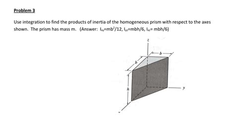 Solved Use Integration To Find The Products Of Inertia Of Chegg Com