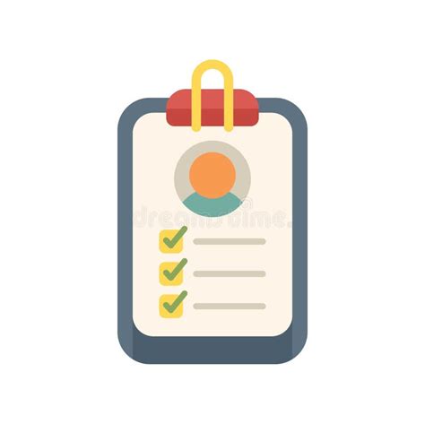 Clipboard Showing Completed Checklist With Profile And Green Check Marks Stock Vector
