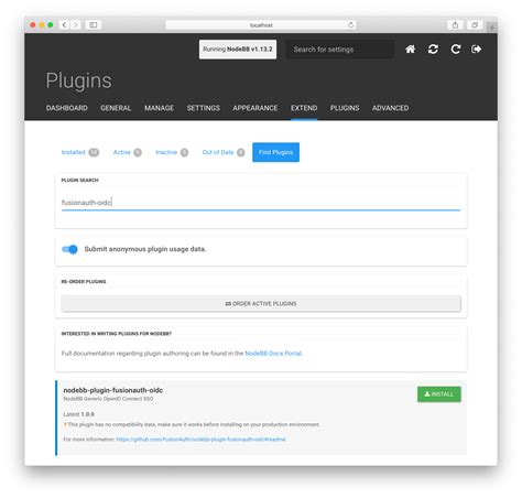 nodebb plugin fusionauth oidc npm