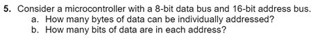 Solved Consider A Microcontroller With A 8 Bit Data Bus And