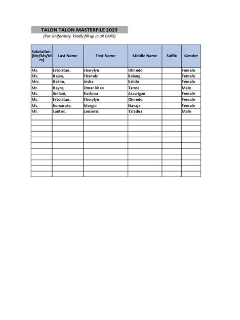 Masterlist Template G9 Pdf Science
