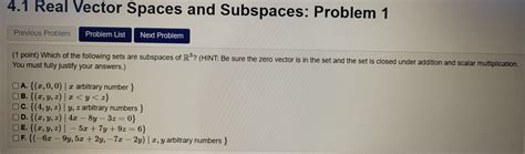 4 1 real vector spaces and subspaces problem 1 1