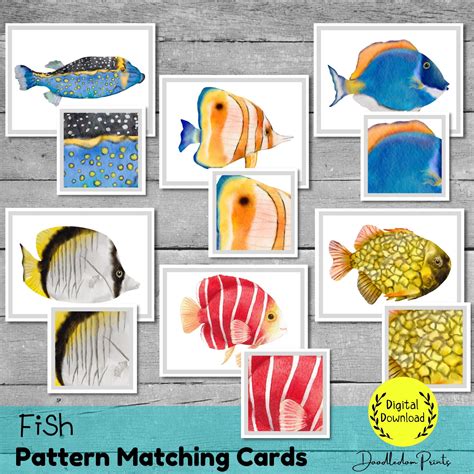 Fish Pattern Matching Activity Printable Montessori Material