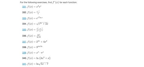Solved For The Following Exercises Find F′ X For Each