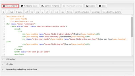 filter search results in wordpress using toolset and elementor elementor