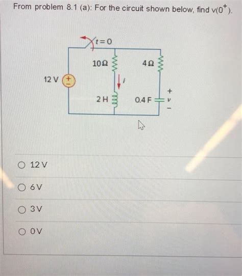 Solved From Problem A For The Circuit Shown Below Chegg