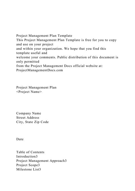 Project Management Plan Templatethis Project Management Plandocx