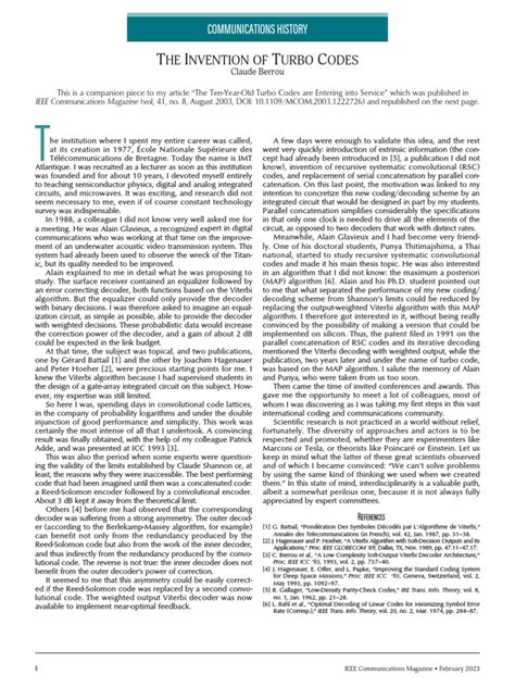 The Invention Of Turbo Codes The Ten Year Old Turbo Codes Are Entering