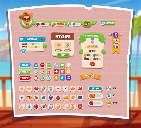 Game UI Buttons Icons Behance