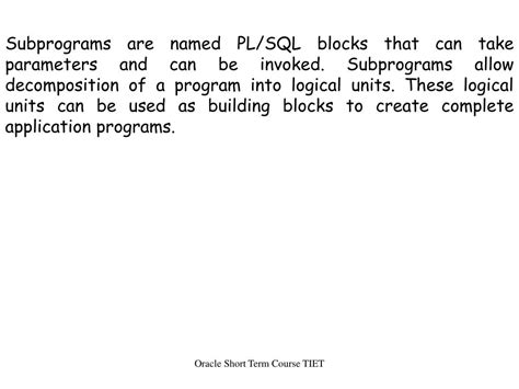 PPT Sub Programs PowerPoint Presentation Free Download ID
