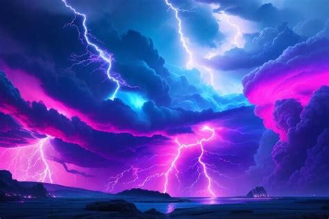 Premium Ai Image A Dynamic Digital Artwork Featuring D Blue And Vibrant Pink Lightning Canvas