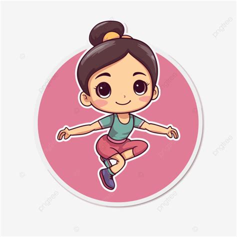 아름다운 만화 체조 소녀 일러스트 피트니스 스티커 벡터 체조 상표 만화 Png 일러스트 및 벡터 에 대한 무료 다운로드 Pngtree