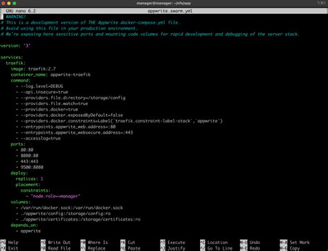 how to create a docker swarm of appwrite and swarmpit containers dev
