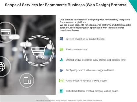 Scope Of Services For Ecommerce Business Web Design Proposal Ppt