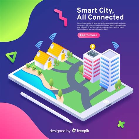 Free Vector Isometric Smart City