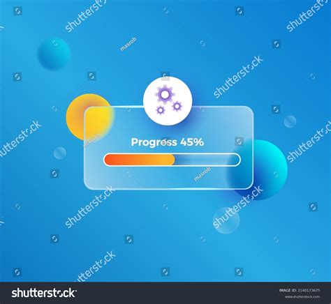 Glassmorphism User Interface Progress Bar Mobile Stock Vector Royalty Free