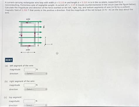 Solved A Current Carrying Rectangular Wire Loop With Width