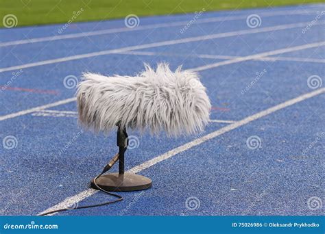 Professional Sport Microphone Near the Football Field Editorial Photo ...