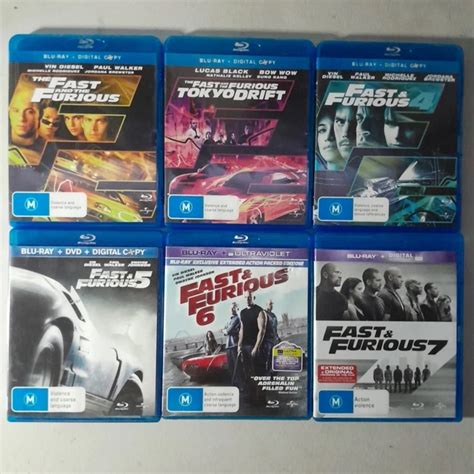 6x Fast And Furious Movies 134567 Blu Ray Dvd Collection Bundle 24