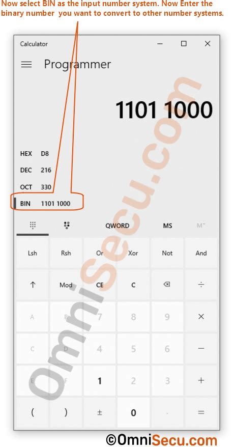 How To Use Calculator For Binary Decimal And Hexadecimal Number Conversions