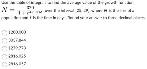 Solved Use The Table Of Integrals To Find The Average Value