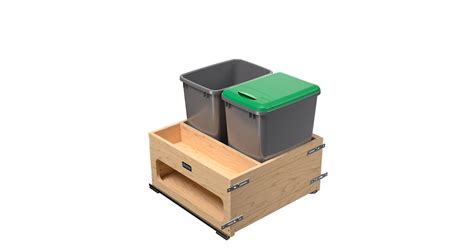 Rev A Shelf WCWM DMSC Wood Classics W Bottom Mount Double Qt Gallon Pull Out