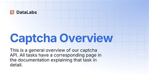 Captcha Overview Datalabs
