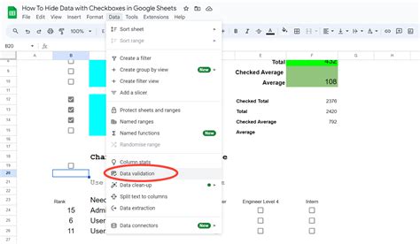 How To Hide Data With Checkboxes In Google Sheets