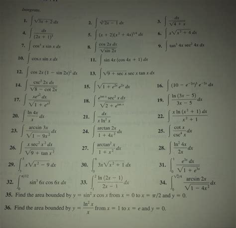 solved integrate dx 1 √3x 2 dx 2 2x 1 dx 5 x