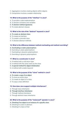 Java MCQs Pdf