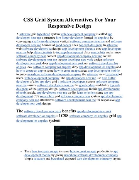 PPT CSS Grid System Alternatives For Your Responsive Design PowerPoint Presentation ID