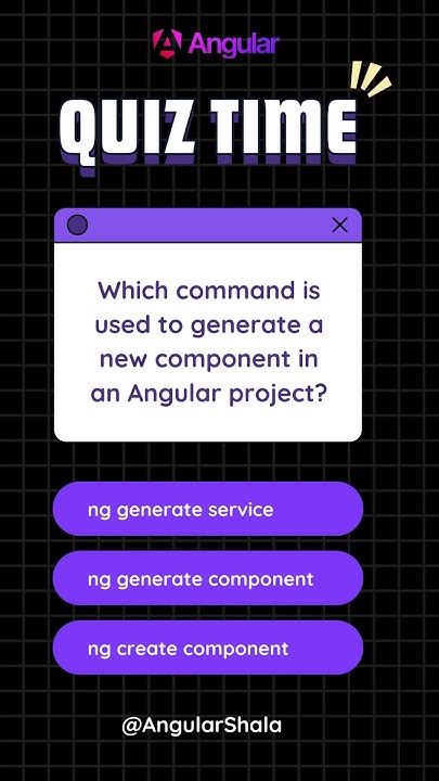 Which Command Is Used To Generate A New Component In An Angular Project Youtube
