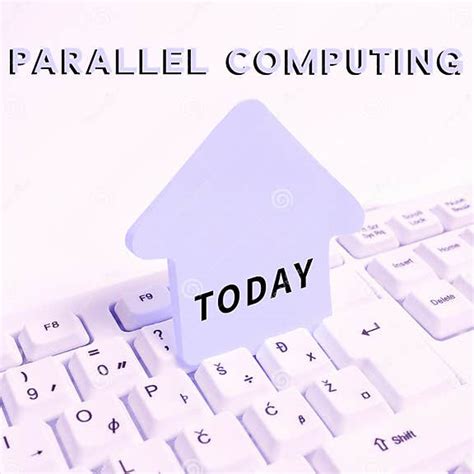 Conceptual Caption Parallel Computing Business Concept Simultaneous Calculation By Means Of