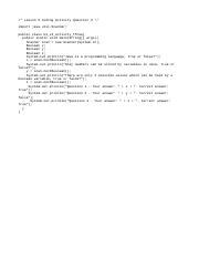 Unit 1 Lesson 3 Coding Activity 3 Txt Lesson 3 Coding Activity Question 3 Import Java