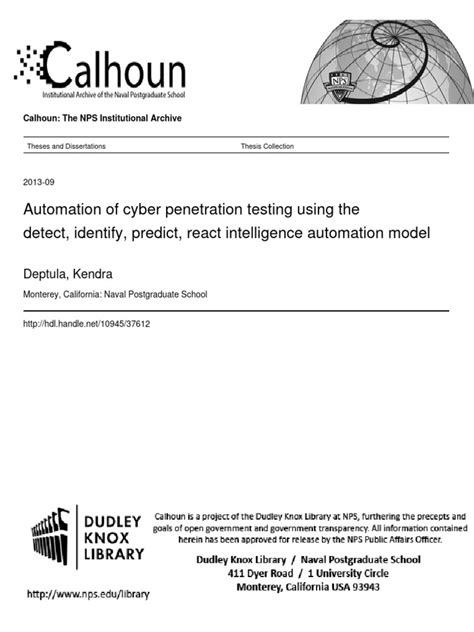 Automation Of Cyber Penetration Testing Using The Pdf Cyberwarfare