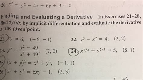Solved Finding And Evaluating A Derivative In Exercises