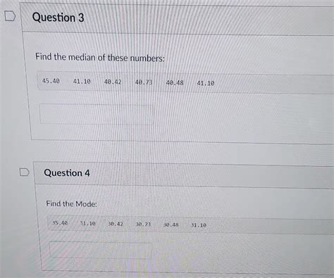 Solved Find The Median Of These Numbers Question Find The Chegg