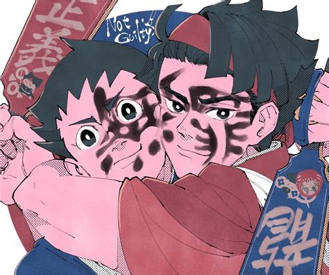 Ryunosuke Naruhodo And Kazuma Asogi Ace Attorney And More Drawn By Shino Shino Dgs Danbooru