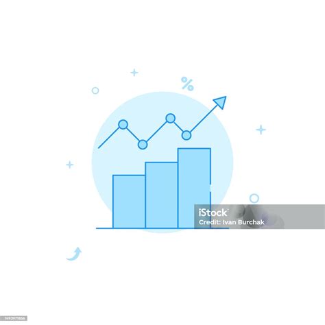위쪽 차트 그래프 성장 플랫 벡터 아이콘입니다 채워진 선 스타일입니다 블루 모노크롬 디자인 편집 가능한 획 0명에 대한 스톡 벡터 아트 및 기타 이미지 Istock