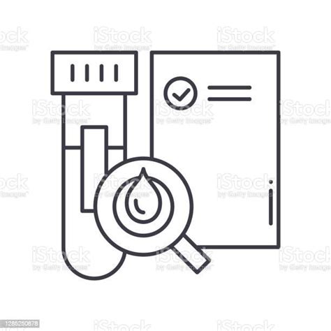 혈액 분석 아이콘 선형 격리 된 그림 얇은 선 벡터 웹 디자인 기호 흰색 배경에 편집 가능한 스트로크와 개요 개념 기호 가득 찬에 대한 스톡 벡터 아트 및 기타 이미지