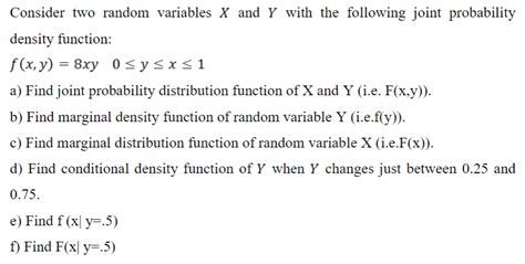 Consider Two Random Variables X And Y With The